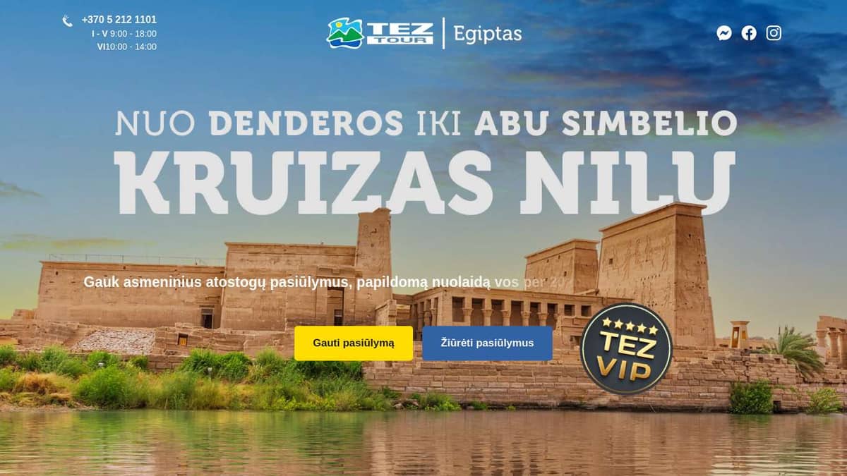 Tez Tour kelionės | Kruizas Nilu